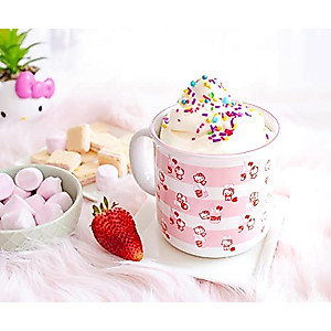 Silver Buffalo Sanrio Hello Kitty Strawberry Milk Ceramic Camper Mug | Holds 20 Ounces