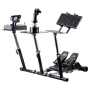 Wheel Stand Pro Super Warthog Flight stand Compatible With Thrustmaster HOTAS WARTHOG, Honeycomb Alpha Bravo and Saitek pedals. Pedals/mouse/keyboard/throttles not included.