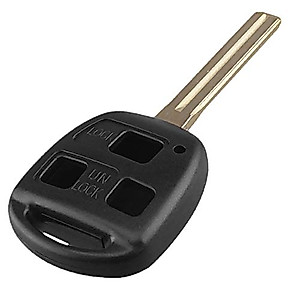 Beefunny Remote Car Key Shell 3 Button Uncut Key Fob Case for Toyota For Lexus ES300/IS400/RX300/RX400h Blade TOY48 48mm (2)