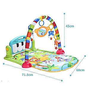 WYSWYG Baby Gym Jungle Musical Play Mats for Floor, Kick and Play Piano Gym Activity Center with Music, Lights, and Sounds Toys for Infants and Toddlers Aged 0 to 6 to 12 Months (Green)