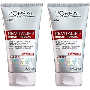 L'Oreal Paris Skincare Revitalift Bright Reveal Facial Cleanser with Glycolic Acid, Anti-Aging Daily Face Cleanser to Exfoliate Dullness and Brighten Skin, 5 Fl Oz (Pack of 2)