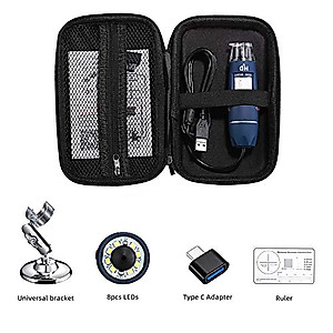 Bysameyee HD 2MP 2K USB Microscope, 40X to 1000X Magnification Digital Microscope Camera Inspection Endoscope with Carrying Case, Compatible with Windows 7 8 10, Mac, Linux, OTG Android Phones