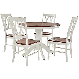 Crosley Furniture Shelby 5 Piece Round Dining Set, White
