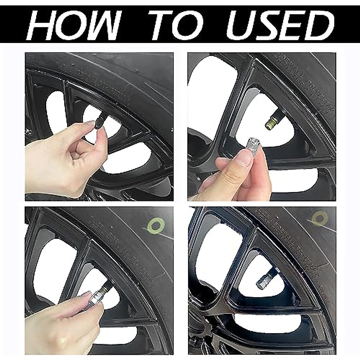 Car Tire tire Valve Cap Valve stem Cover, 12PCS Valve stem Cap,for Automobiles, SUV, Motorcycles, Bicycles, and Trucks, Universal tire Valve stem Cap (Silvery)