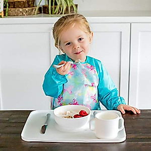 green sprouts Easy-wear Long Sleeve Bib | Waterproof Protection | Flipped Pocket, Soft Material, Easy Clean Smock