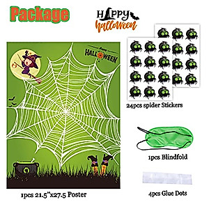 Funnlot Pin The Tail Halloween Kids Halloween Games Party Pin The Spider On The Web Game Halloween Party Games for Kids Halloween Party Games Activities Halloween Pin The Tail Game