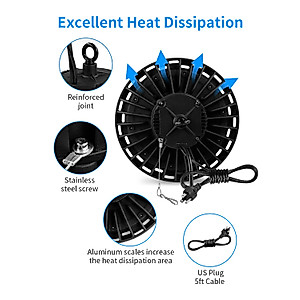 LED Garage Light, 185W 18500LM Plug in LED Shop Light, Linkable Garage Light with Plug Deformable 6 Panels, 6500K LED Garage Ceiling Lights for Garage, Warehouse, Barn, Basement Built-in ON/Off