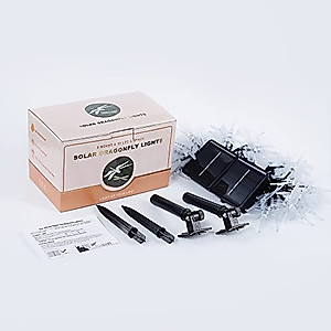 HEYFUNi Solar String Lights, 2 Pack 19.6FT 30 LED Solar Dragonfly Lights,8 Modes Waterproof Outdoor String Lights for Garden Patio Gate Yard Party Wedding Outdoor Decor(Warm White)