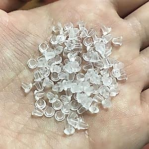 500 Pieces Clear Earring Backs Safety Rubber Earring Clutch Earring Pads for Women