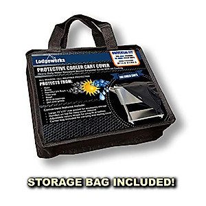 Cooler Cart Cover - Universal Fit For Most 80 QT Rolling Cooler (Patio Cooler On Wheels, Beverage Cart, Rolling Ice Chest, Party Cooler) Protective Cover, Water Proof