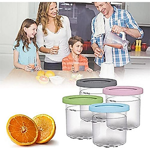 New Ice Cream Pints Containers|2/4 Packs Containers with Lids Replacements for Ninja Creami Pints,With NC301 NC300 NC299AMZ Series Ice Cream Maker (B)