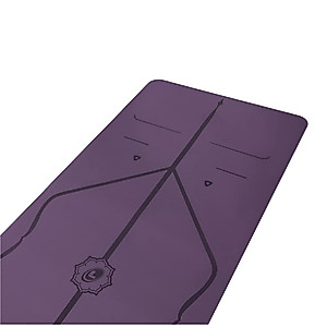 Liforme Original Yoga Mat – Free Yoga Bag Included - Patented Alignment System, Warrior-like Grip, Non-slip, Eco-friendly, sweat-resistant, 4.2mm thick mat for comfort - Purple