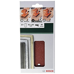 Bosch 2609256A89 Sanding Sheet Set for Orbital Sanders (10-Piece)