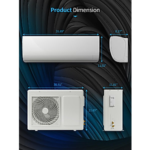 TABU Mini Split System 12000BTU Air Conditioner with Inverter, 115V Energy Saving AC/Heating System, Wall-Mounted Ductless Air Conditioner and Heater with Heat Pump, Remote Control & Installation Kit
