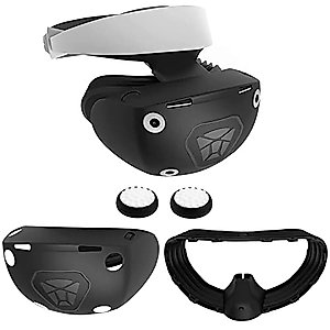 NINKI Compatible Face & Back Protective Cover for PS VR2 Case,2-Pack Silicone Protector Caps for PlayStation VR2 Cover Anti-Scratch VR2 Headset Lightweight Cover PSVR2 Accessories for PlayStation VR2