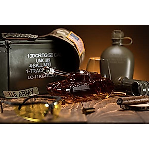 Tank Whiskey Decanter by The Wine Savant - Army Gifts for Men - Glass Tank Gift - Bourbon and Scotch Decanter - Military Veteran Gifts - 1000ml