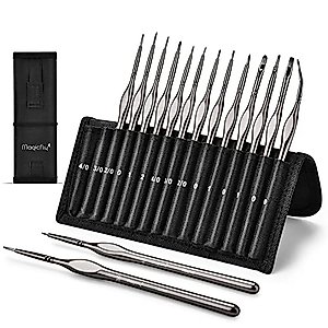 Magicfly Fine Detail Paint Brushes, 15pcs Miniature Paint Brushes Set with Dustproof Nylon Bag, Nylon Hair, Fine Detailing for Acrylic, Oil, Watercolor, Gouache & More