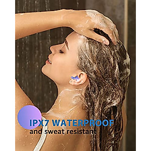 ORIbox Wireless Earbuds, Ear Buds Bluetooth 5.3 with Microphone, Deep Bass, IPX7 Waterproof Loud Voice Sport Earphones with Charging Case for Outdoor Running Gym Workout (Purple)