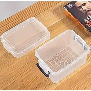 Cetomo 3.2Qt*12 Plastic Storage Bins, Storage Box, 12 Pack, Organizing Container with Durable Lids, Secure Latching Buckles, Stackable and Nestable, No-Frills, Clear