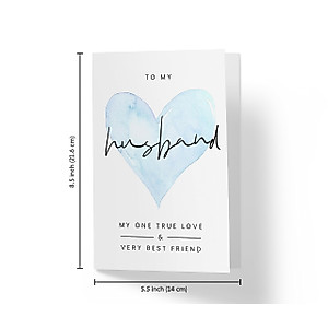 Karto Sweet Birthday Card for Husband, Happy Birthday Card for Him, Large 5.5 x 8.5 Greeting Card, Birthday Cards for Husband - Husband One True Love