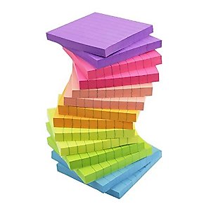 Sticky Notes with Lines Lined Sticky Notes 3x3 Bright Multi Colors 14 Pads 80 Sheet/Pad (14)