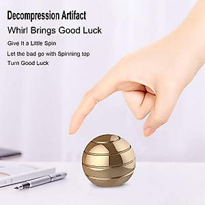 Aomeiter Desktop Motion Toys, Full Body Optical Illusion Fidget Spinner Ball, Creates a Mind-Bending Optical Illusion of Continuously Flowing Top Adult&Kids Pressure Reduction Toys Gifts