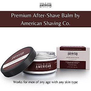 American Shaving Co. After Shave Balm for Smooth (Sandalwood Scent), Soothes and Moisturizes Face After Shaving, Treats Redness & Razor Burn, Post Shave Lotion 4 Oz