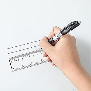 Chris.W 20 Pack Clear Plastic Ruler 6 Inch Straight Ruler Flexible Ruler with Inches and Metric for School Classroom, Home, or Office (Clear)