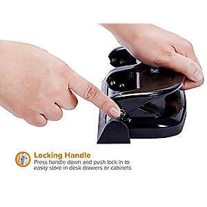 Bostitch Office EZ Squeeze 20 Sheet Standard 3 Hole Punch, Metal Construction, Silver/Black (HP20)