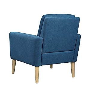 Lohoms Modern Accent Fabric Chair Single Sofa Comfy Upholstered Arm Chair Living Room Furniture Navy Blue