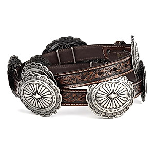 ARIAT Women's Tooled Leather Concho Belt, Medium