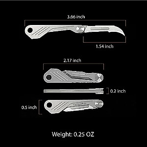 TACRAY Titanium Utility Mini Folding Knife With Replaceable Blades, Super Lightweight Pocket Knife For EDC, Comes With 2pc Extra Blades For Replacement