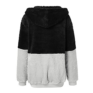 ZHICHUANG Girls Fall Winter Hooded Sweatshirt Leopard Wool Warm Zipper Neck Pockets Pullover Coat 3-9 Years (Black, 7-8 Years)