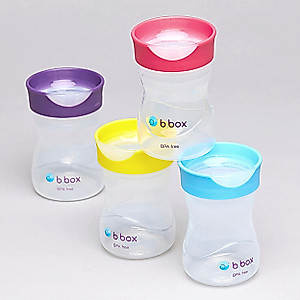 b.box Toddler Training Cup: Free Flow Opening, Great Transition from Sippy Cup to Big Kid Cup. BPA Free, Dishwasher safe. Ages 12+ months (Grape, 8oz)