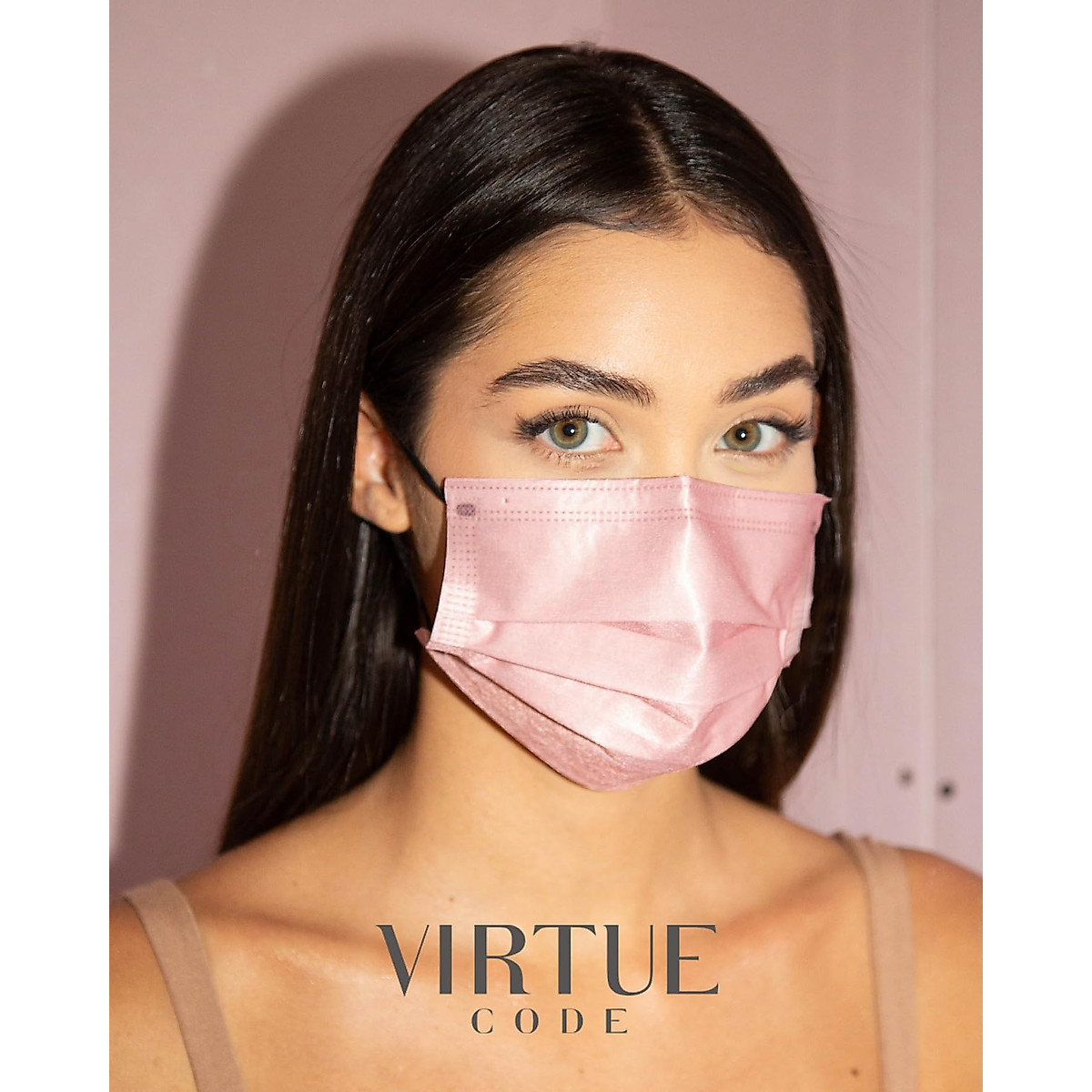 VIRTUE CODE Balance Face Masks - Soft 3 Ply Comfort Face Masks, Colorful Disposable Face Mask 50 Pack. Latte Love Colored Masks. Adults Mens and Womens Disposable Face Masks