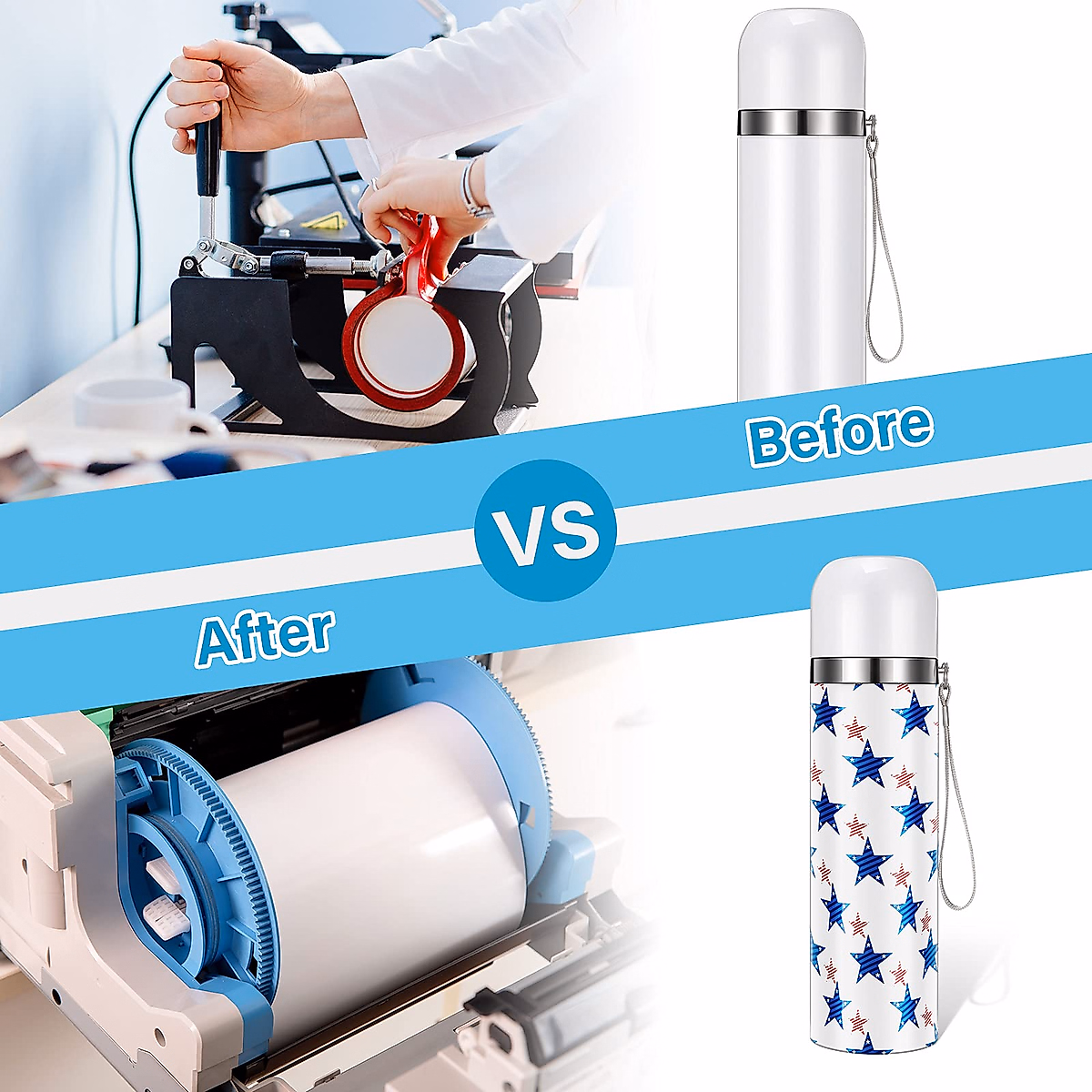 Geiserailie 18 Oz Sublimation Tumblers Vacuum Insulated Cups with Lid Blank White Stainless Steel Tumblers for Sublimation DIY Coffee Travel Mug for Office Travel Outdoors(4 Pieces)