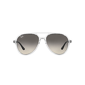 Ray-Ban RB4376 Aviator Sunglasses, Transparent/Grey Gradient, 57 mm