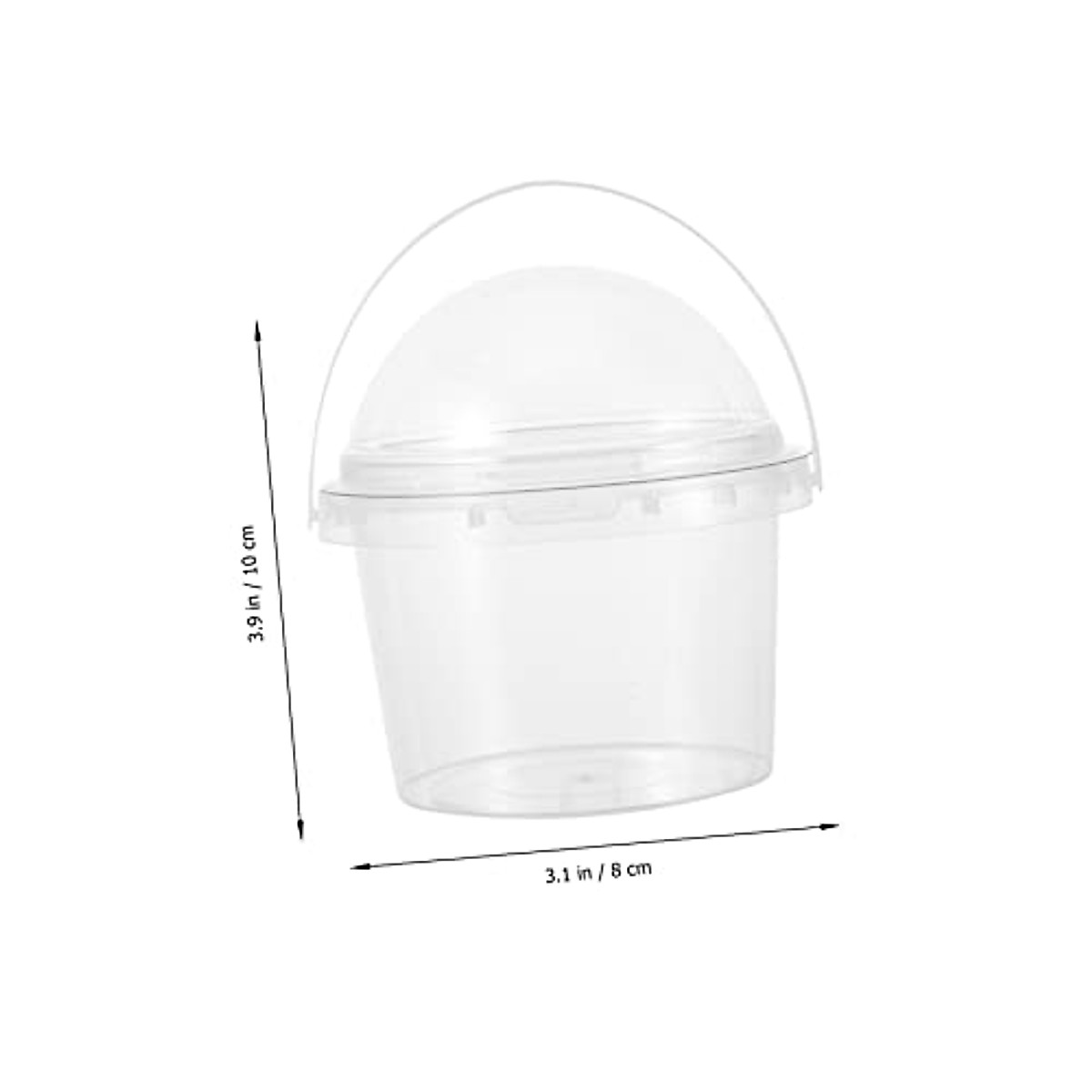 iplusmile Food Containers 5pcs Portable Popcorn Bucket Plastic Popcorn Bucket Snack Popcorn Bucket Golden Jade Popcorn Bucket Transparent Cream Handbag Fruit Snacks