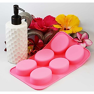 2 Pack of Soap Oval Molds, 6 Cavities Silicone Soap Molds, Homemade DIY Soap Making Chocolate Baking Molds