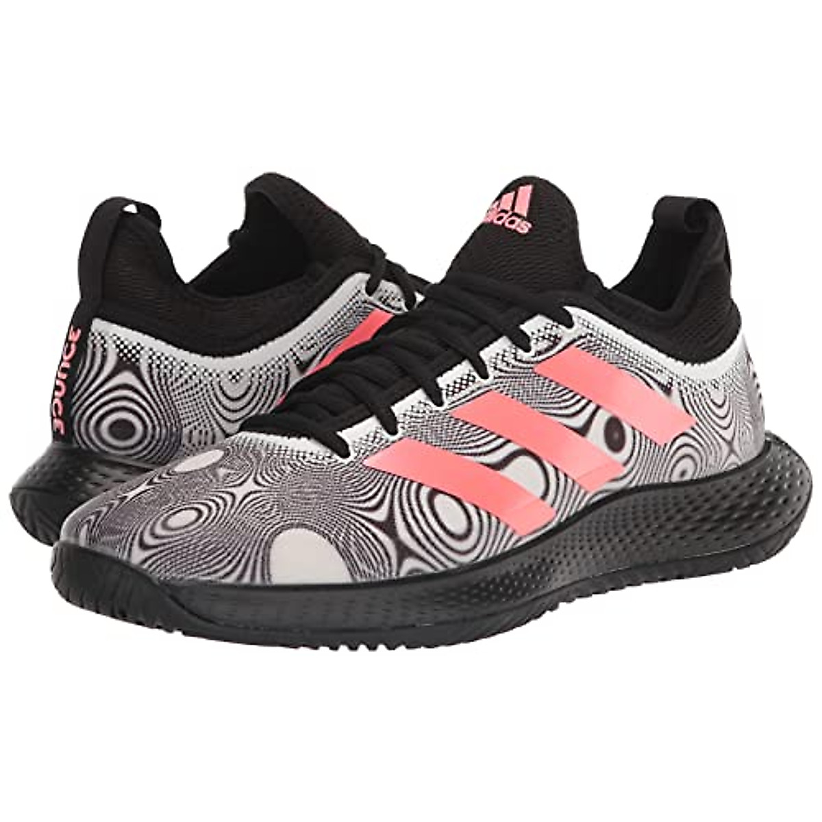 adidas Men's Defiant Generation Tennis Shoe, White/Acid Red/Silver Metallic, 10