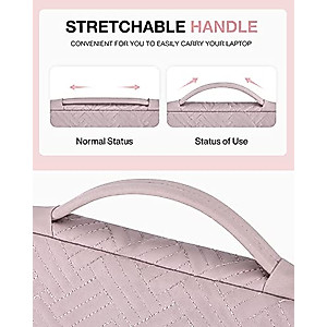 BAGSMART Laptop Sleeve Bag Compatible with MacBook Air/Pro, 13-13.3 inch Notebook, Pro 14 Inch, Air M2 13 Case Accessories Bag, Pink