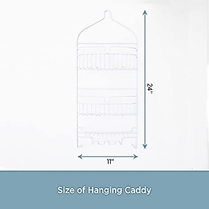 Kenney 11" x 24" x 4.5" 2-Tier Hanging Shower Caddy, White
