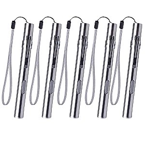 T6 5 Pack Pen Light Flashlight with USB Cable 400 lumens Rechargeable Small Bright Penlight Mini LED Pen Flashlight Pocket Flashlight for Camping Outdoor Work Repair