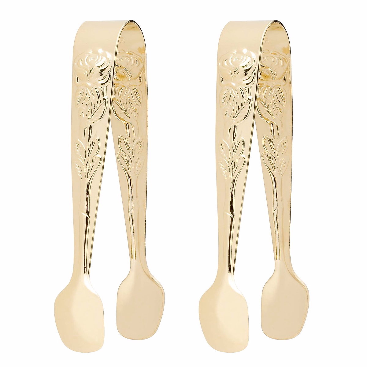 Fino Rose Sugar Tong, Gold-Plated Japanese Stainless Steel, Set of 2