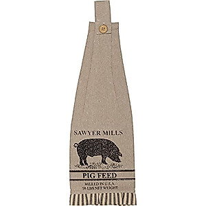 VHC Brands Sawyer Mill Charcoal Kitchen Hand Towel Set Pig Print Cotton Muslin Tea Towels