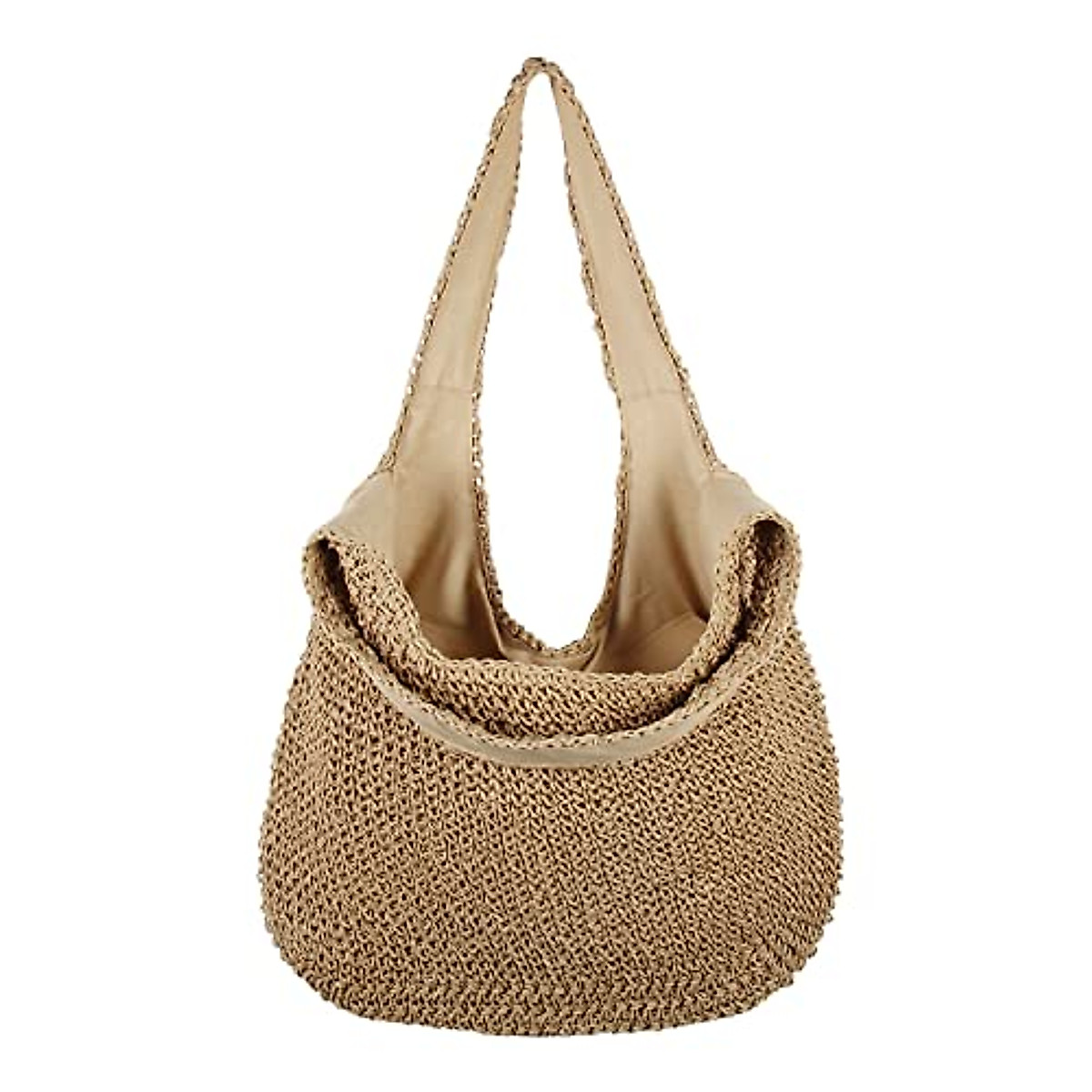 Freie Liebe Straw Tote Bag for Women Large Beach Bag Summer Woven Shoulder Handbags