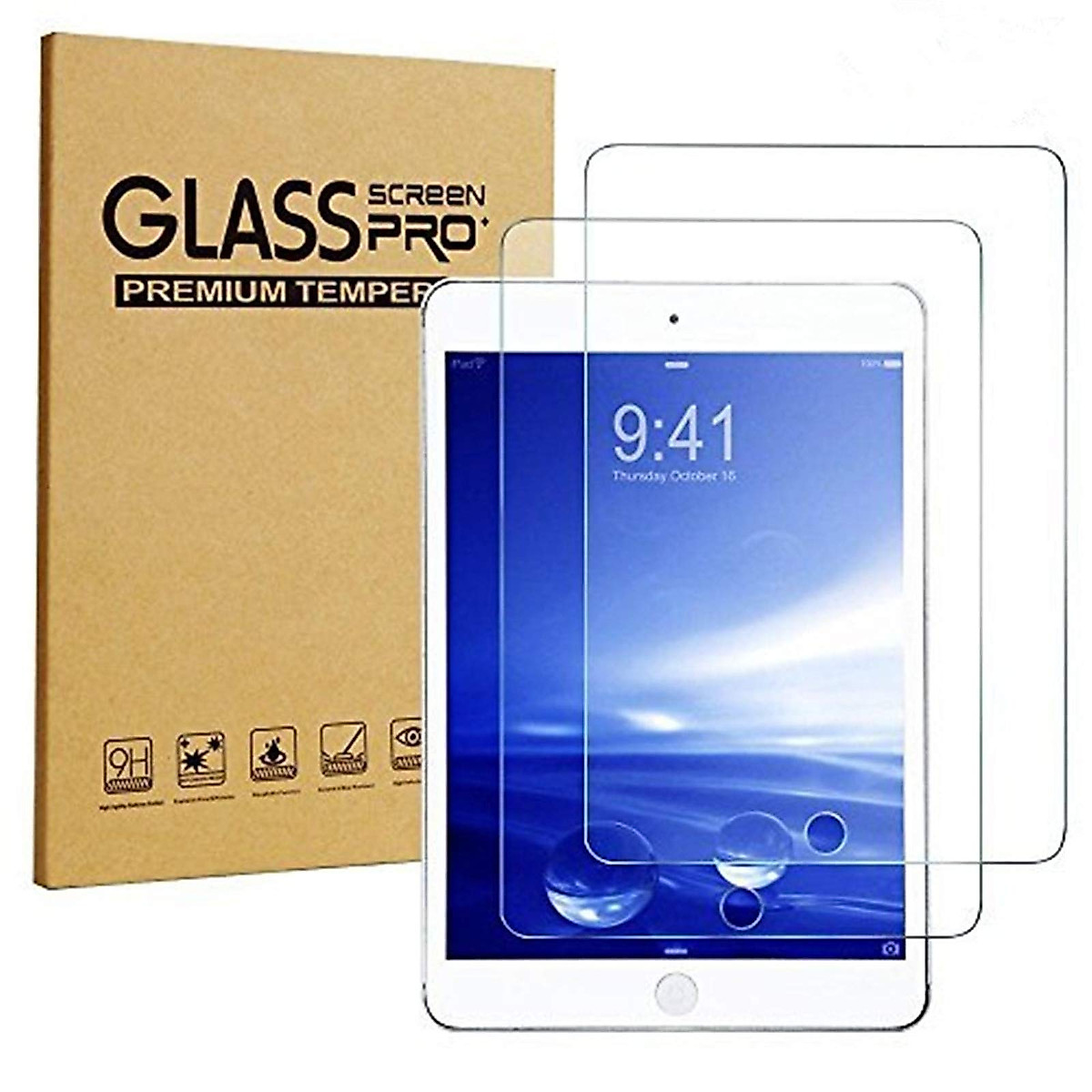 Sincase iPad Mini 4 Screen Protector, [2-Pack] Clear Premium iPad mini 4 Tempered Glass Screen Protector [Bubble Free] 2.5D Curved Shatterproof Glass Cover Screen Film for iPad Mini 4
