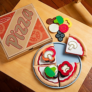 Melissa & Doug Felt Food Mix 'n Match Pizza Play Food Set (42 pcs) - Felt Pizza Play Set For Kids Kitchen, Pretend Play Pizza, Felt Pizza Toy For Toddlers And Kids Ages 2+