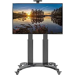 NB North Bayou Heavy Duty Aluminum Mobile TV Cart for 65-85 Inch Flat Screens, Rolling TV Stand with Load Capacity up to 125lbs AVF1800-70-1P(Black)