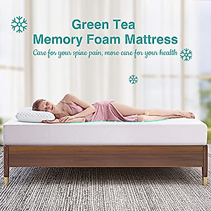 Opoiar Twin Mattress,6 Inch Green Tea Memory Foam Mattress in a Box with Breathable Cover,Medium Firm Mattress for Bunk Bed,Trundle Bed,CertiPUR-US Certified/Made in USA,Twin